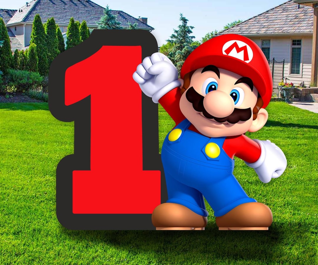 Super Mario | Custom Number Birthday Backdrop | Printable Photo Prop ...