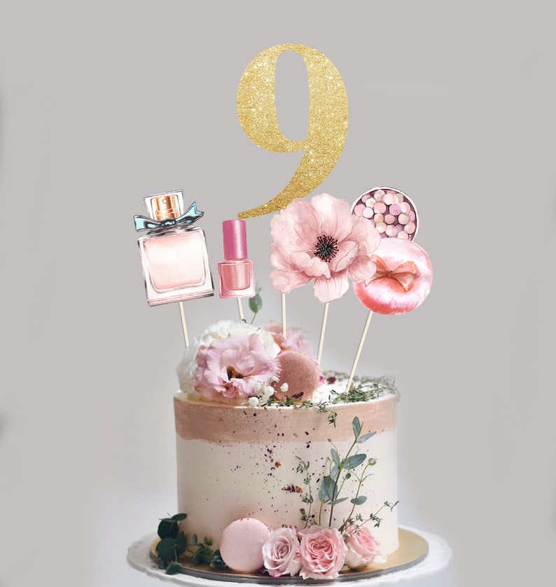 SPA BIRTHDAY CAKE Centerpieces, Spa Party Cake Toppers, Spa Photo Props ...