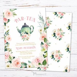 Par-tea Invitation Adult Birthday, Tea Party Invite, Anniversary Invite ...