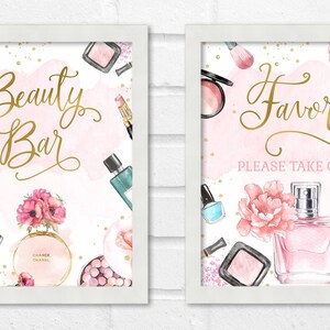 SPA Birthday Signs, Makeup Sign, Spa Party Posters, Spa Favors Sign ...