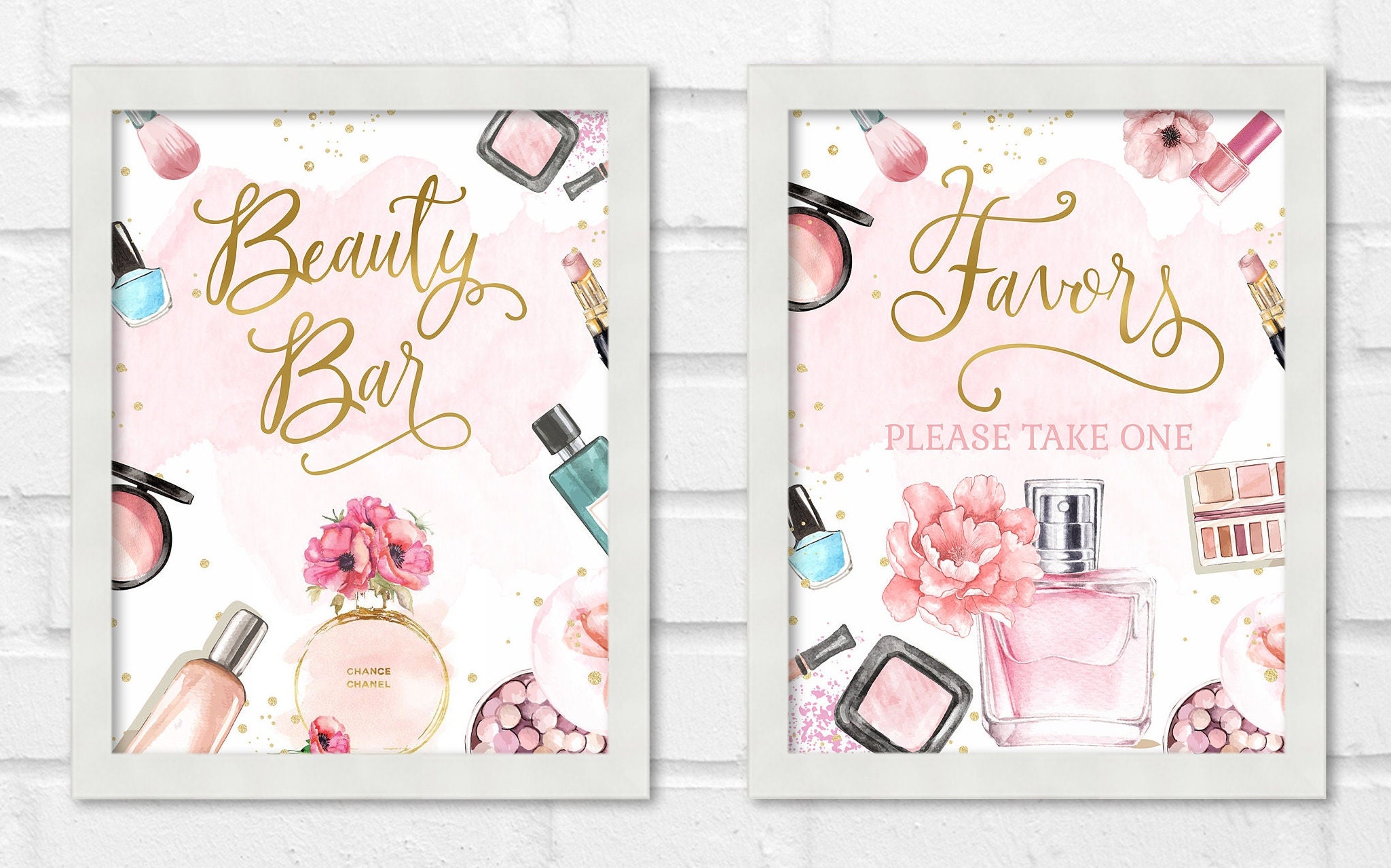 SPA Birthday Signs Makeup Sign Spa Party Posters Spa Favors - Etsy