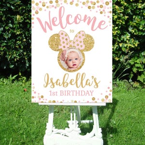 Minnie Mouse Welcome Sign Birthday Party Welcome Poster, Custom ...