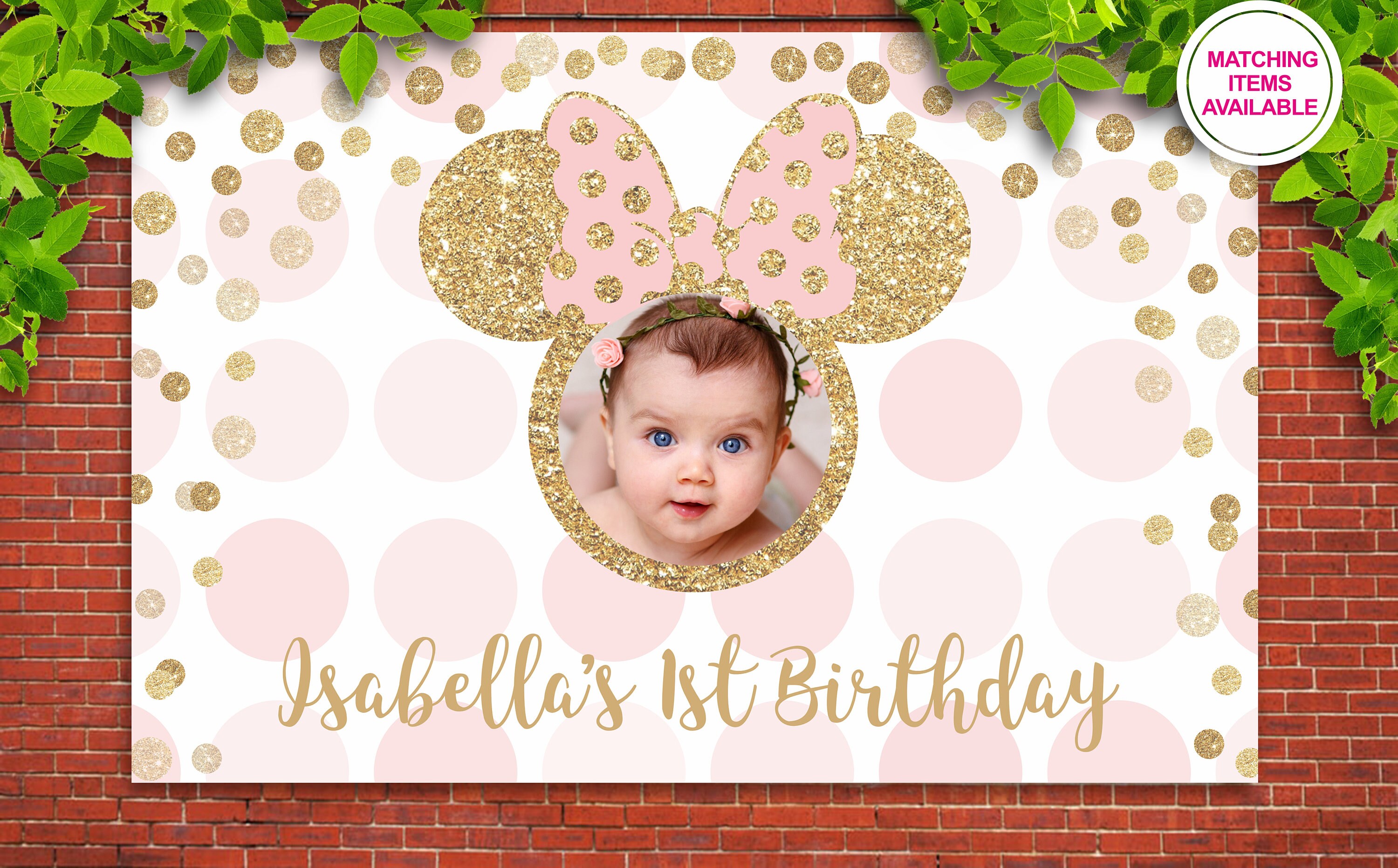 BACKDROP MINNIE MOUSE Birthday Party Wall Minnie Mouse - Etsy