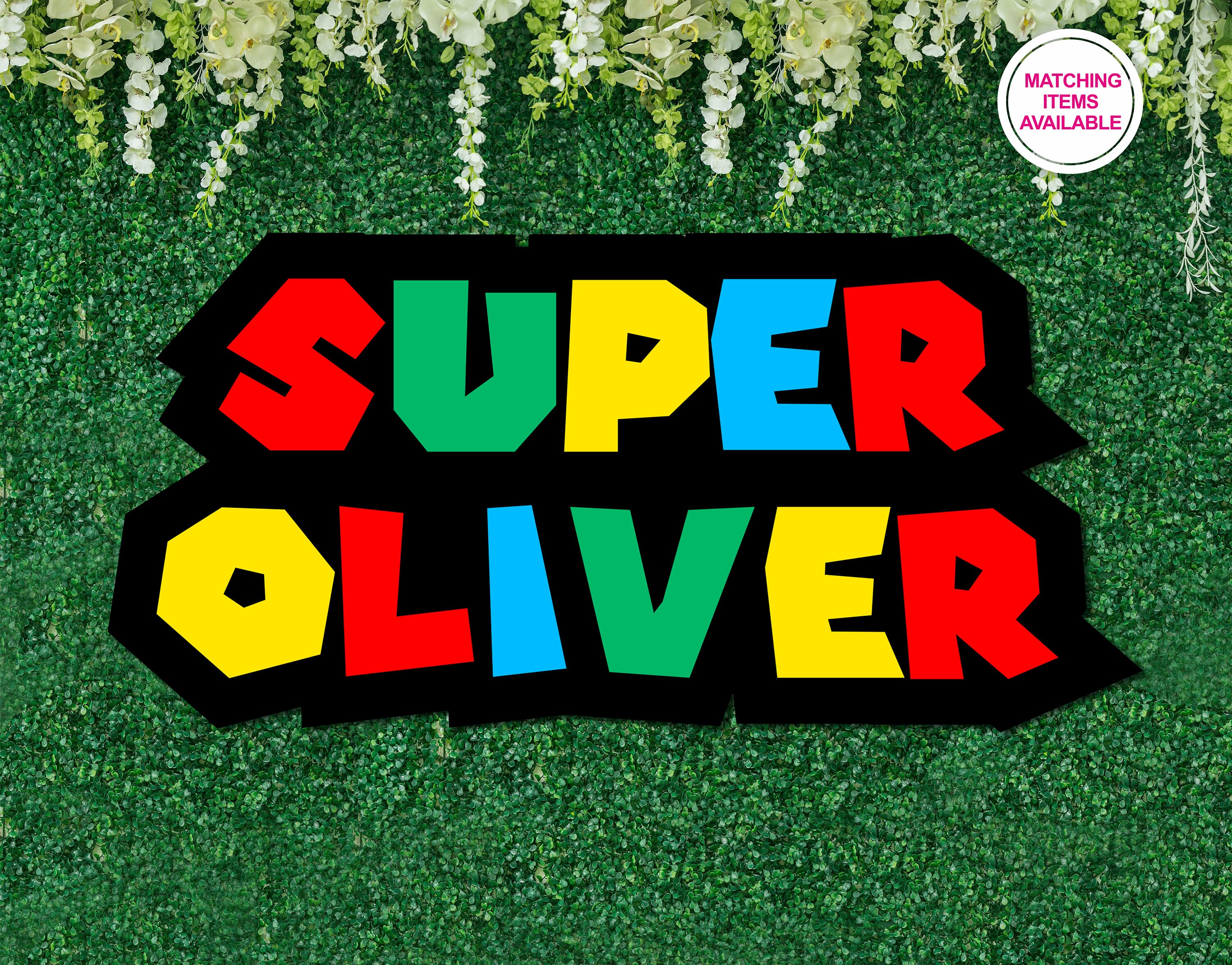 Custom Super Mario Name Logo | Printable Backdrop Sign | Birthday, Baby ...