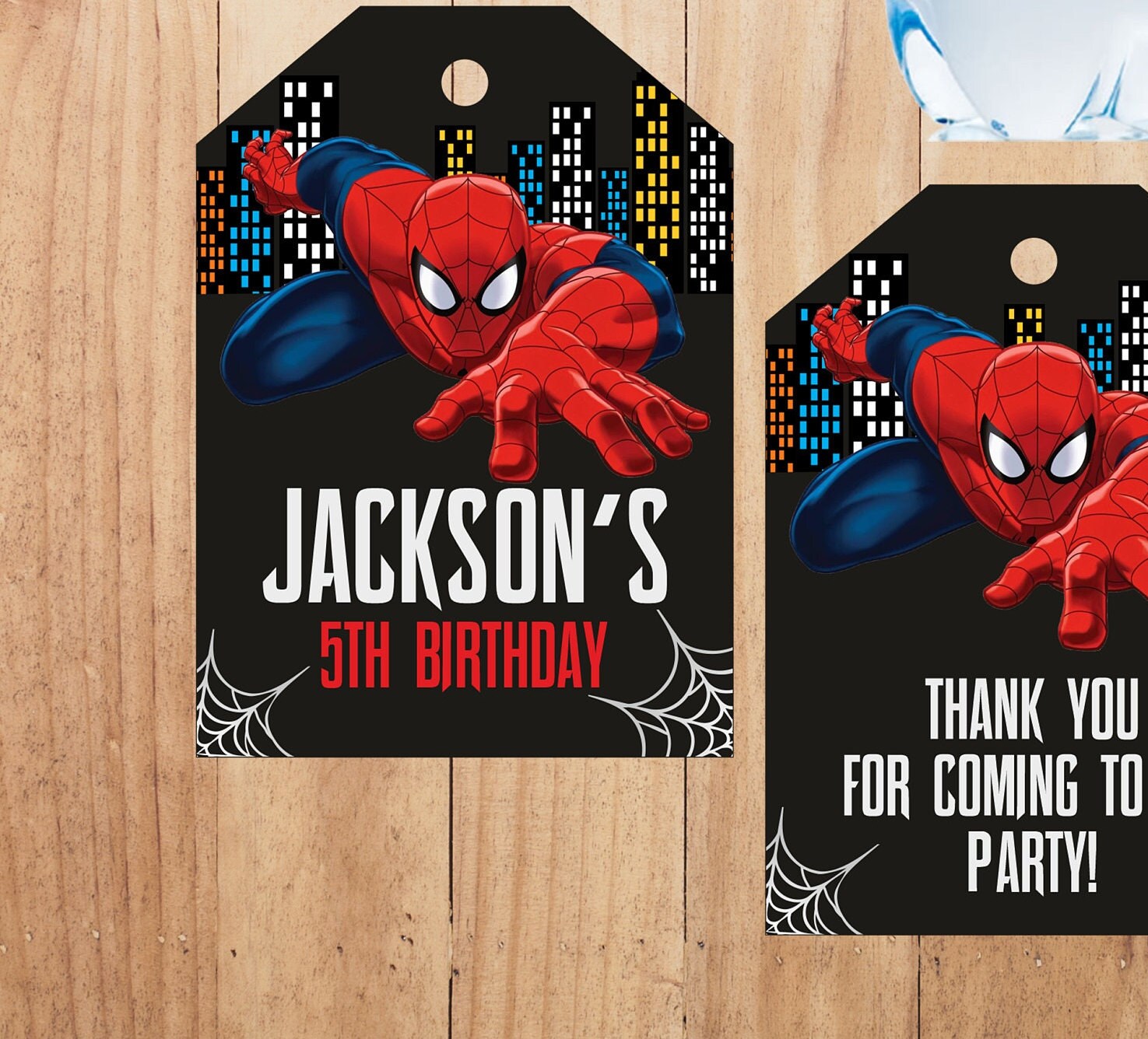 SPIDERMAN Bottle Label Wrapper Favor Tag Circle Sticker - Etsy