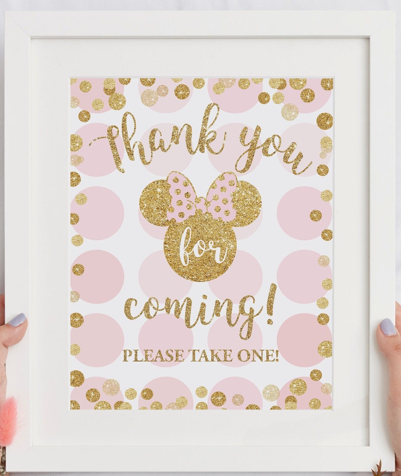 Minnie Mouse Thank You Sign Birthday Party Minnie Birthday - Etsy