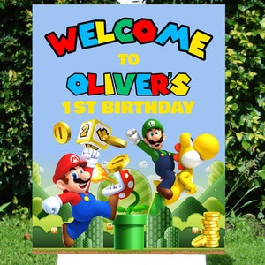 Super Mario Welcome Sign | Birthday, Shower, Graduation (digital ...