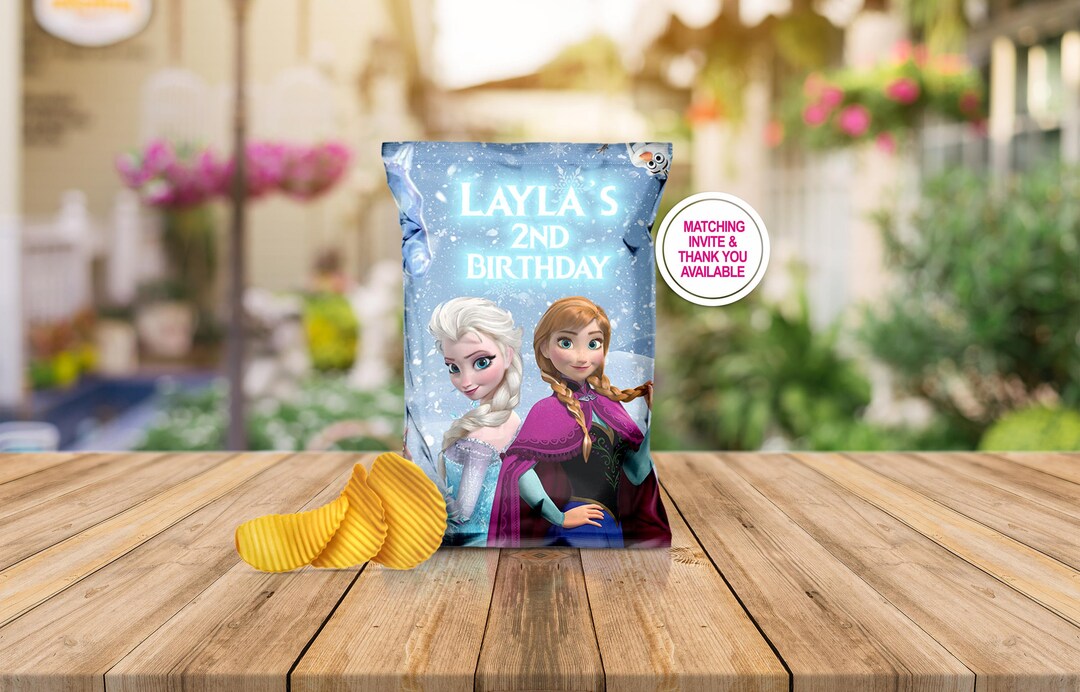 Frozen Chip Bag Wrapper | Custom Snack Label | Personalized Party Favor ...