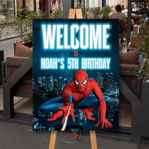 Custom Spiderman Welcome Sign | Superhero Party Poster (digital File ...