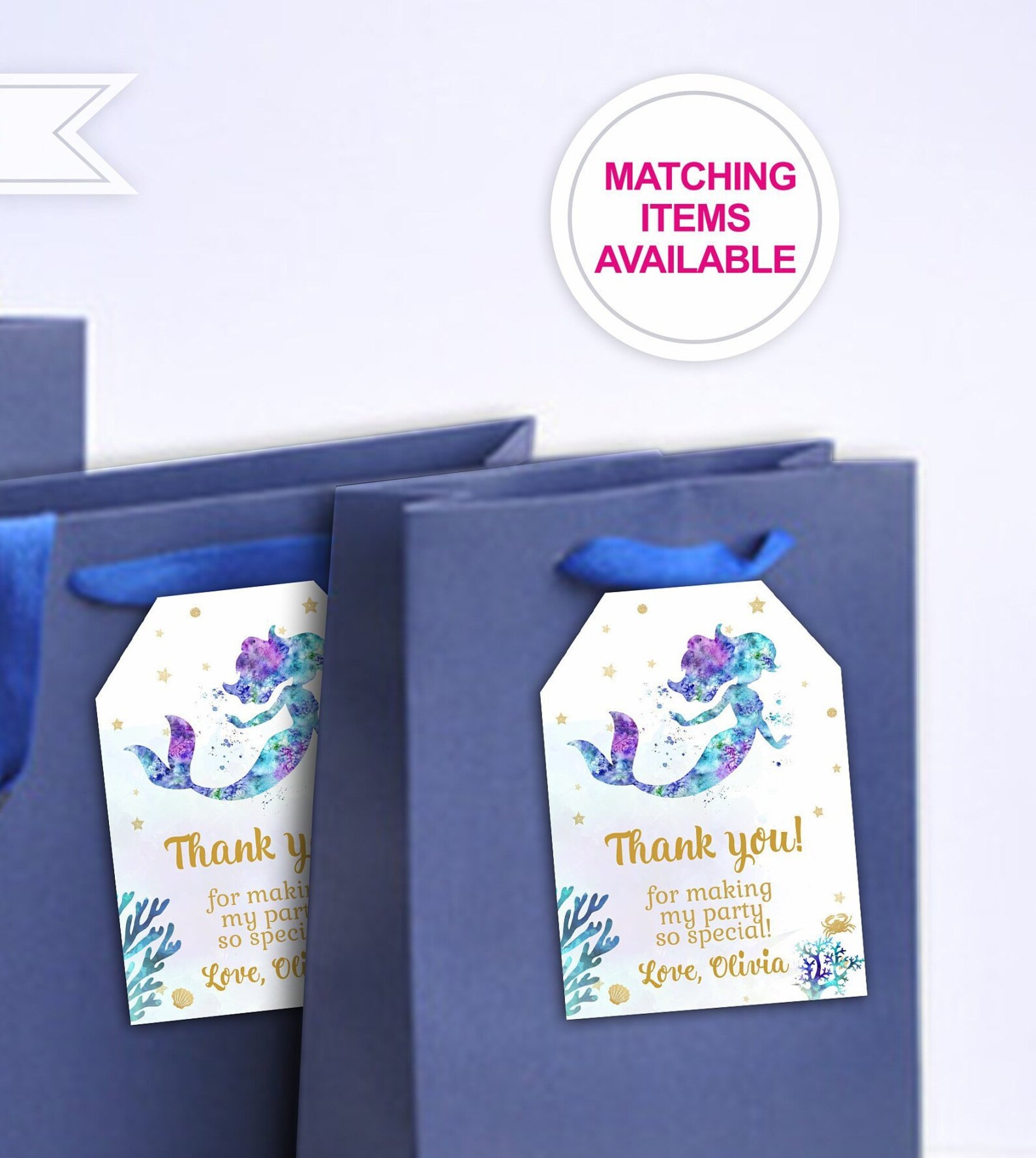 Mermaid Favor Tag Mermaid Birthday Party Tags Mermaid Party - Etsy