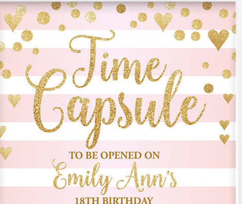 Baby Time Capsule Sign Message Note 1st Birthday Girl Time - Etsy