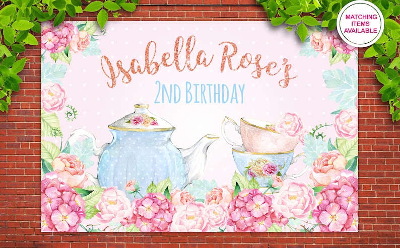 Tea for Two Backdrop Party Wall Decal Tea Sign Wall Vinyl - Etsy