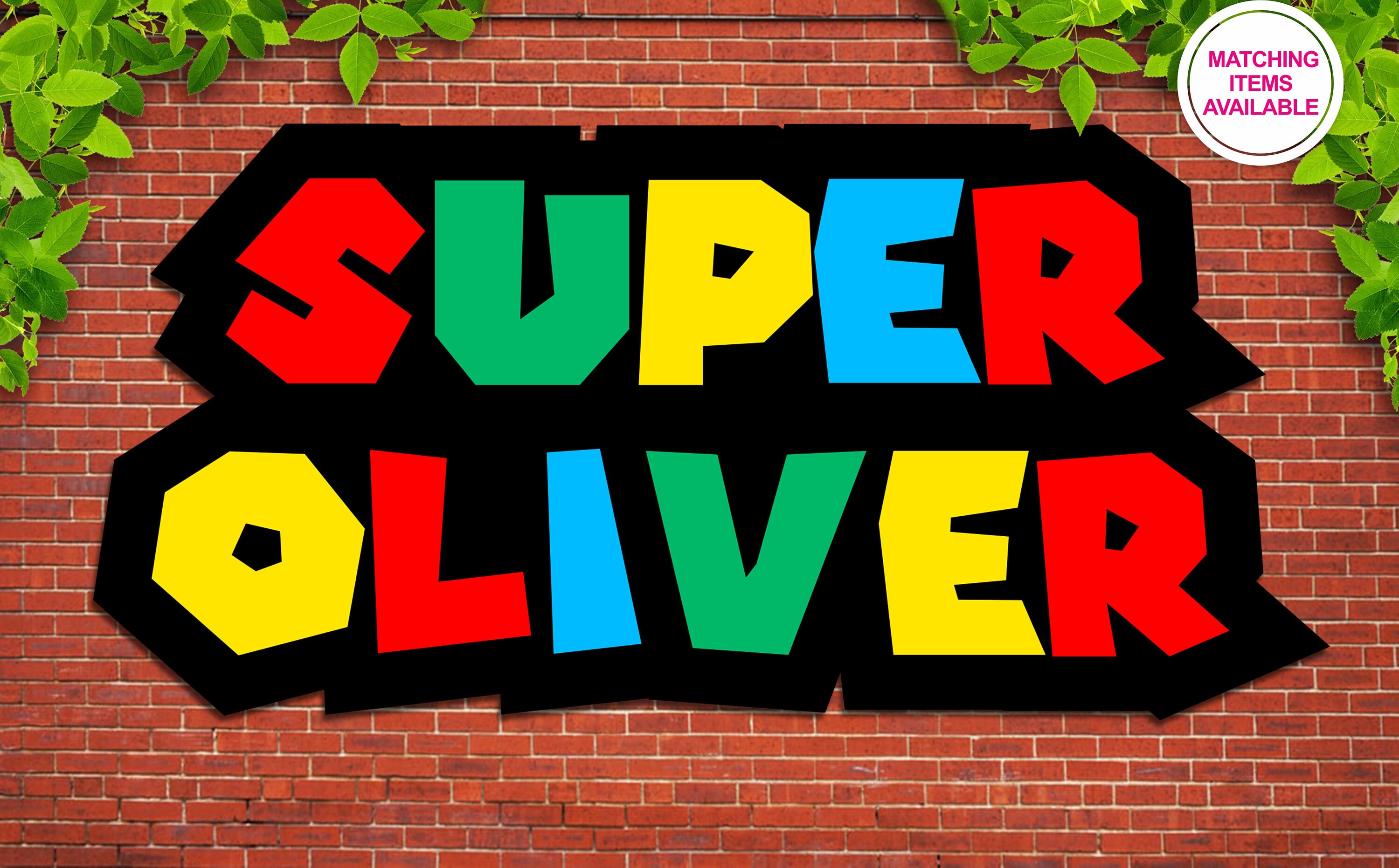 Custom Super Mario Name Logo | Birthday Backdrop (SVG, PDF, JPG) - Etsy
