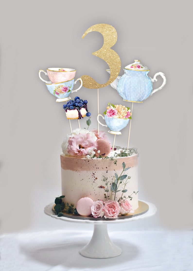 Tea for Three Birthday Invitation | 3rd Birthday Tea Party Invite Girl ...