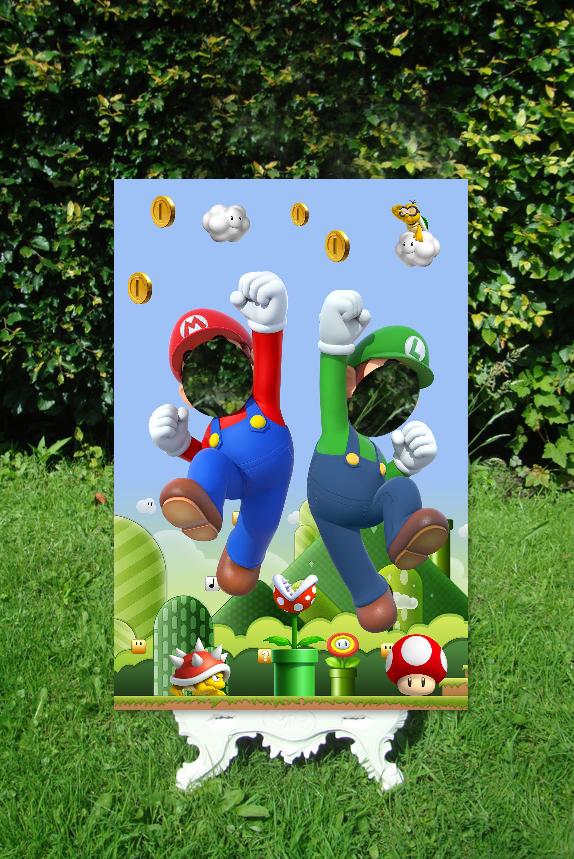 Super Mario Face-in Photo Prop | Kids Birthday Party (digital File) - Etsy
