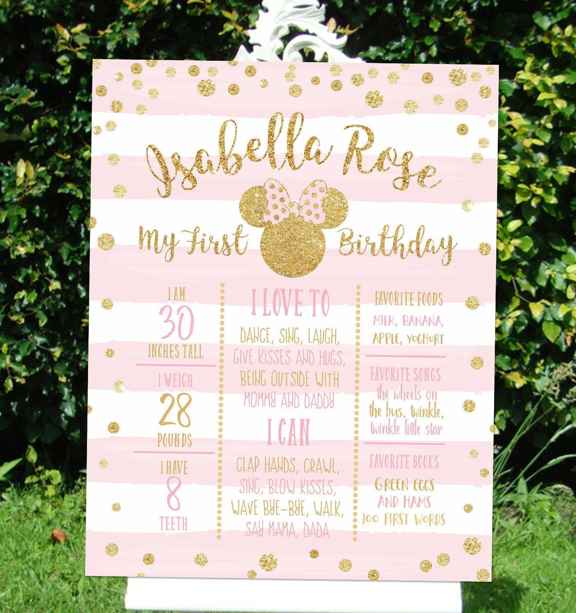 Minnie Mouse Milestone Poster Minnie Mouse Milestone Board - Etsy