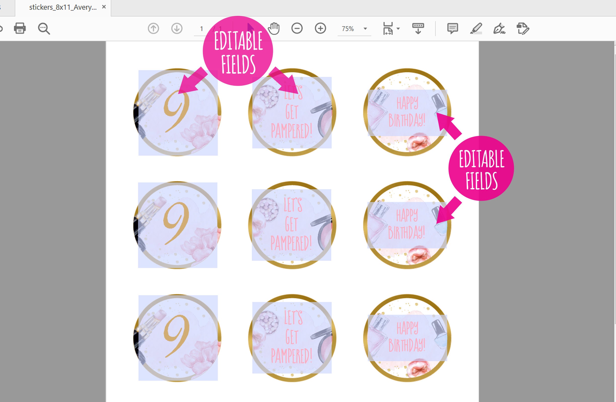 Spa Birthday Party Favor Stickers, Pamper Theme (digital Download) - Etsy