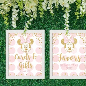MINNIE MOUSE Signs 1st Birthday Party, Minnie Mouse Table Posters ...