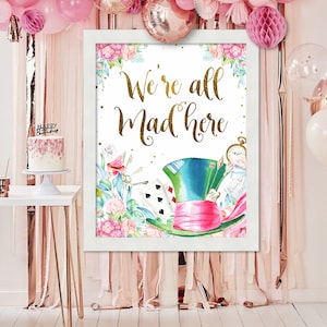 ALICE IN WONDERLAND Party Sign, Alice in Onederland Sign, Birthday ...