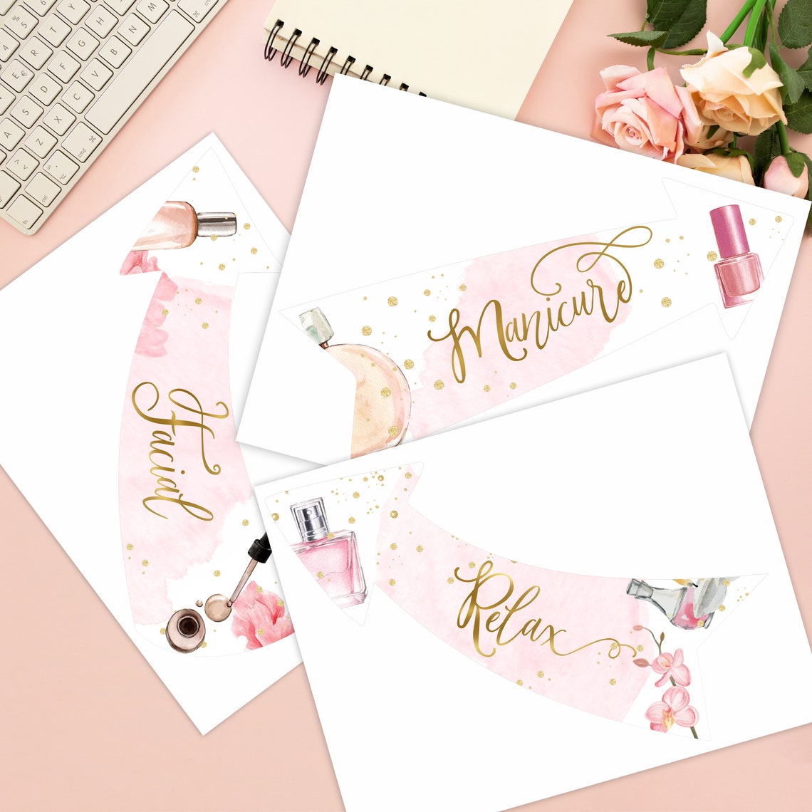 SPA Birthday Welcome Signs Arrows SPA Birthday Party Activity - Etsy