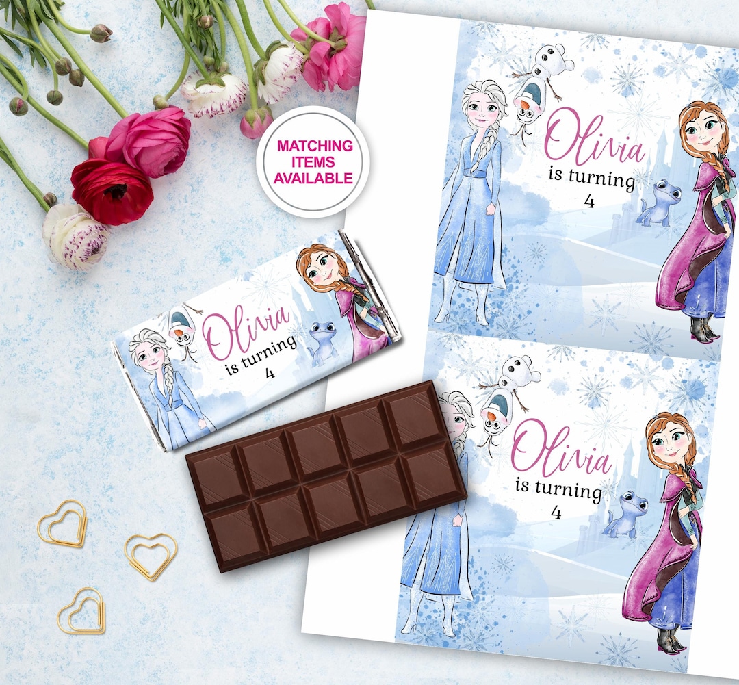 Frozen Chocolate Wrapper | Custom Candy Bar Label | Personalized ...