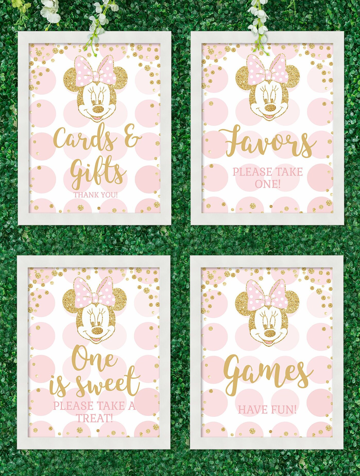 MINNIE MOUSE Signs 1st Birthday Party Minnie Mouse Table - Etsy