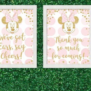 MINNIE MOUSE Signs 1st Birthday Party, Minnie Mouse Table Posters ...