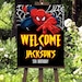 SPIDERMAN WELCOME SIGN, Spiderman Birthday Party Boy Welcome Poster ...