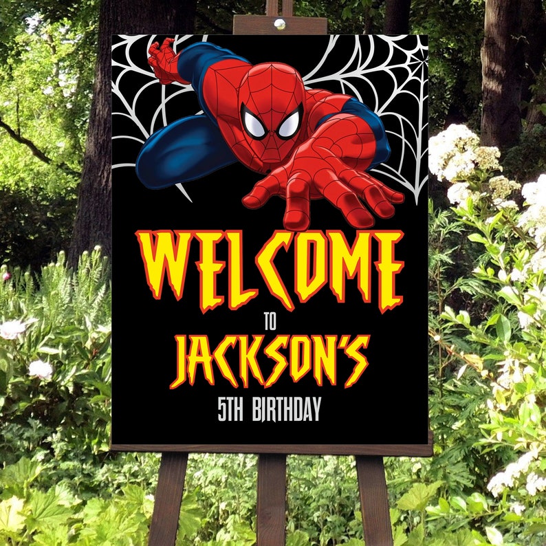 Spider-man Welcome Sign | Custom Printable Poster | Spidey Birthday ...