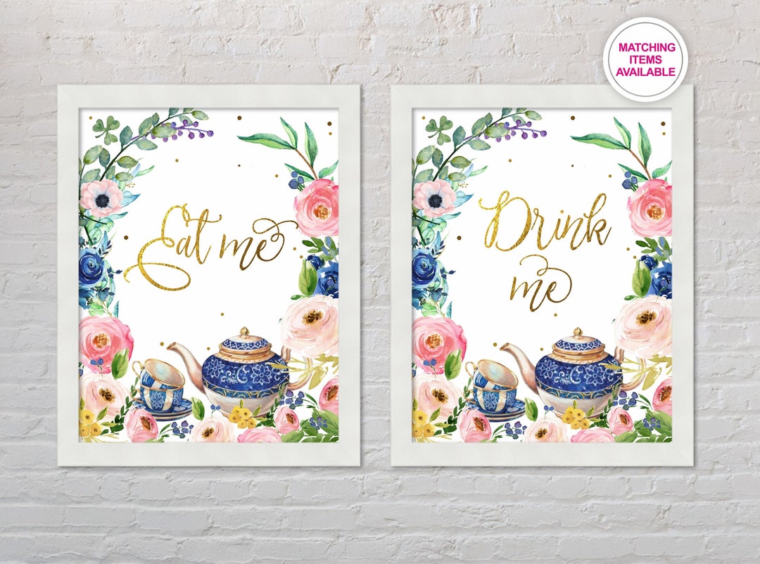 Eat Me Drink Me Signs | Alice in Wonderland Party Decor | Tea Party ...