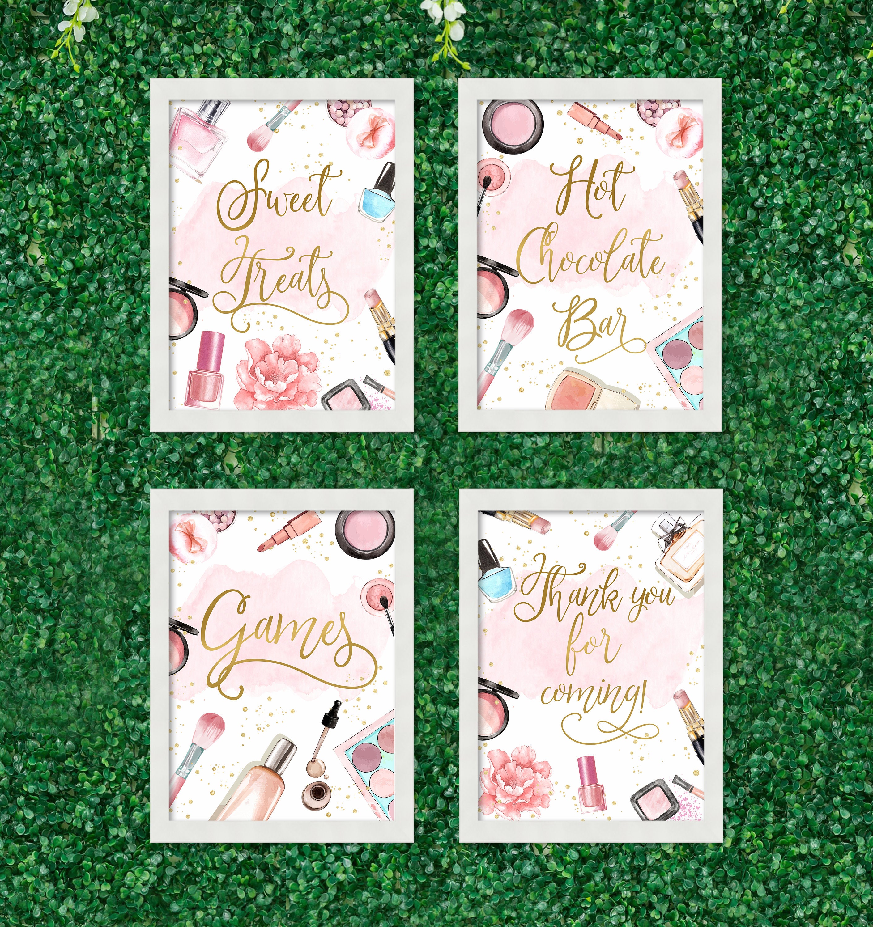 SPA Birthday Signs Makeup Sign Spa Party Posters Favors - Etsy