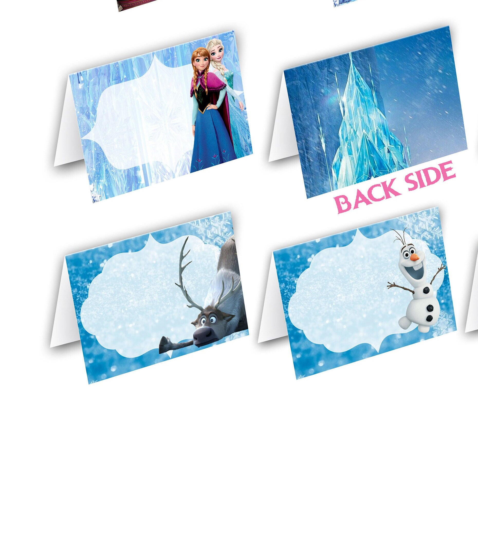 Frozen Editable Table Tents | Party Food Labels Place Cards | Frozen ...