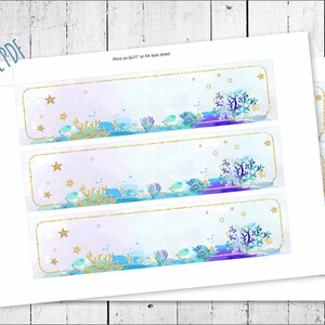 Mermaid Water Bottle Labels, Mermaid Party Labels, Invitation Mermaid ...