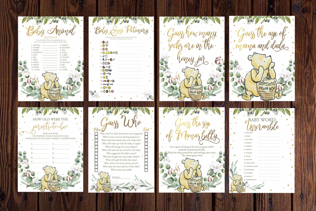 Winnie the Pooh Party Games Bundle | 8 Printable Activities + Answer ...