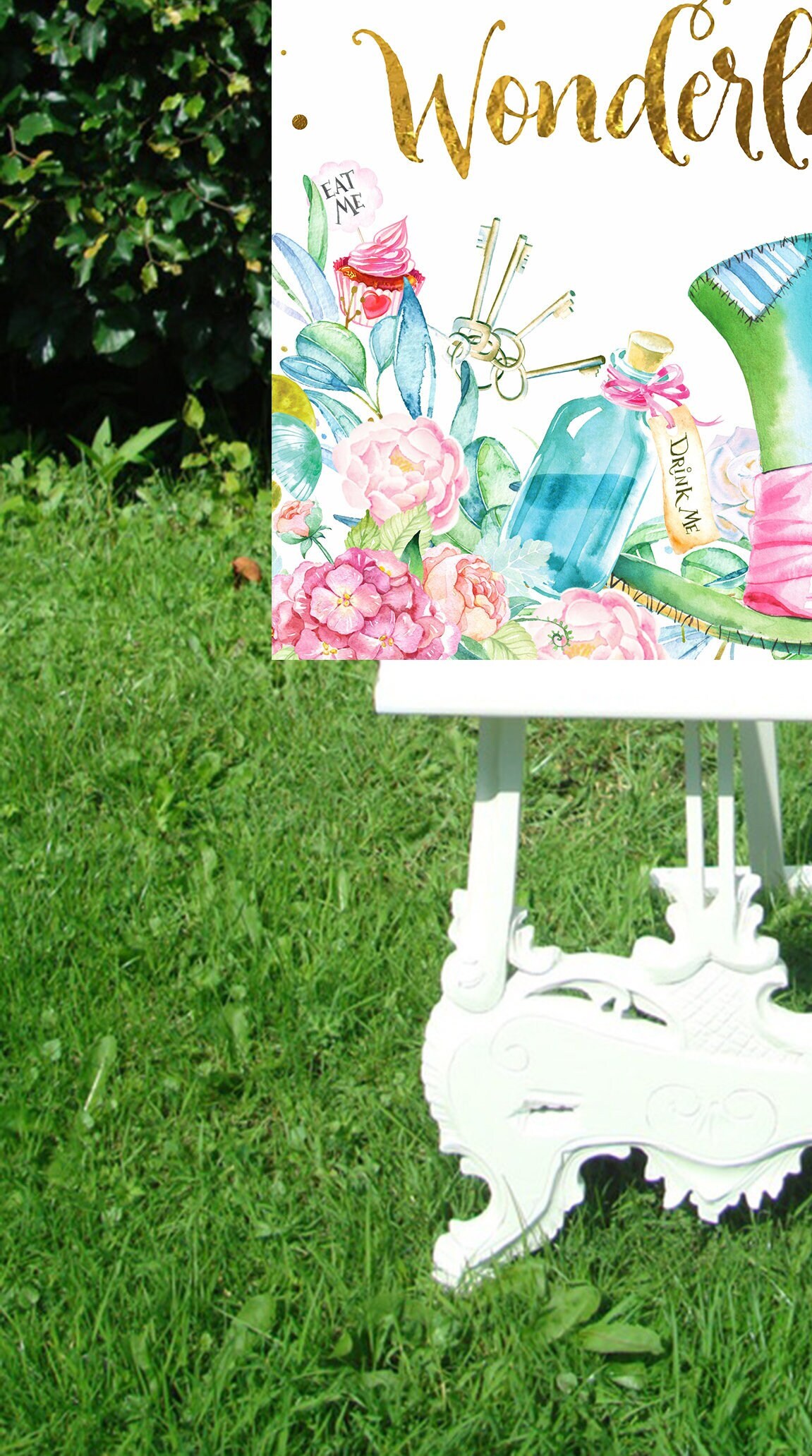 ALICE IN WONDERLAND Welcome Sign Alice in Wonderland Welcome - Etsy