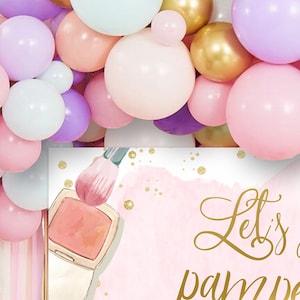 SPA Backdrop Birthday Wall Decor, Let's Get Pampered Backdrop Vinyl ...
