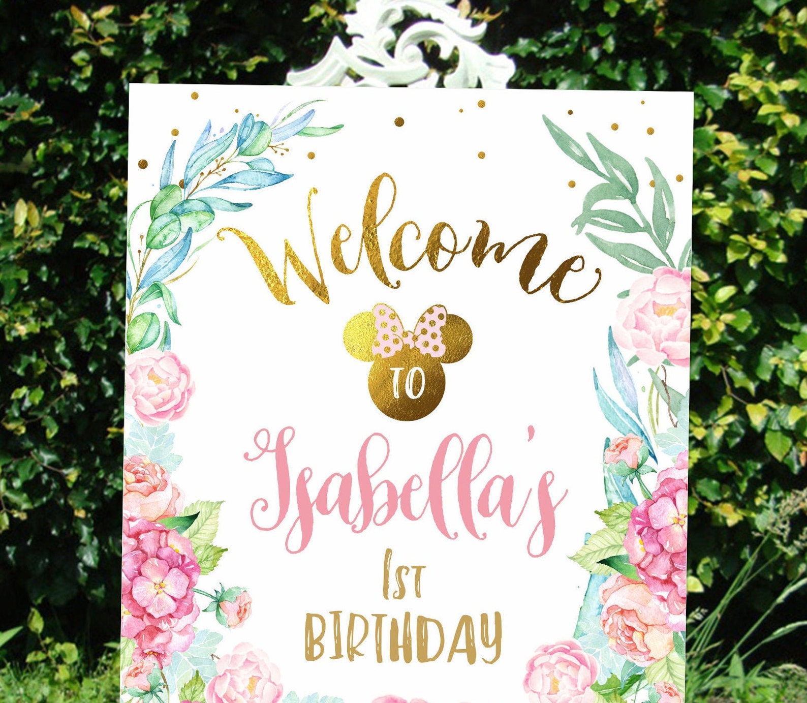 Minnie Mouse Welcome Sign Birthday Party Minnie Mouse Welcome - Etsy