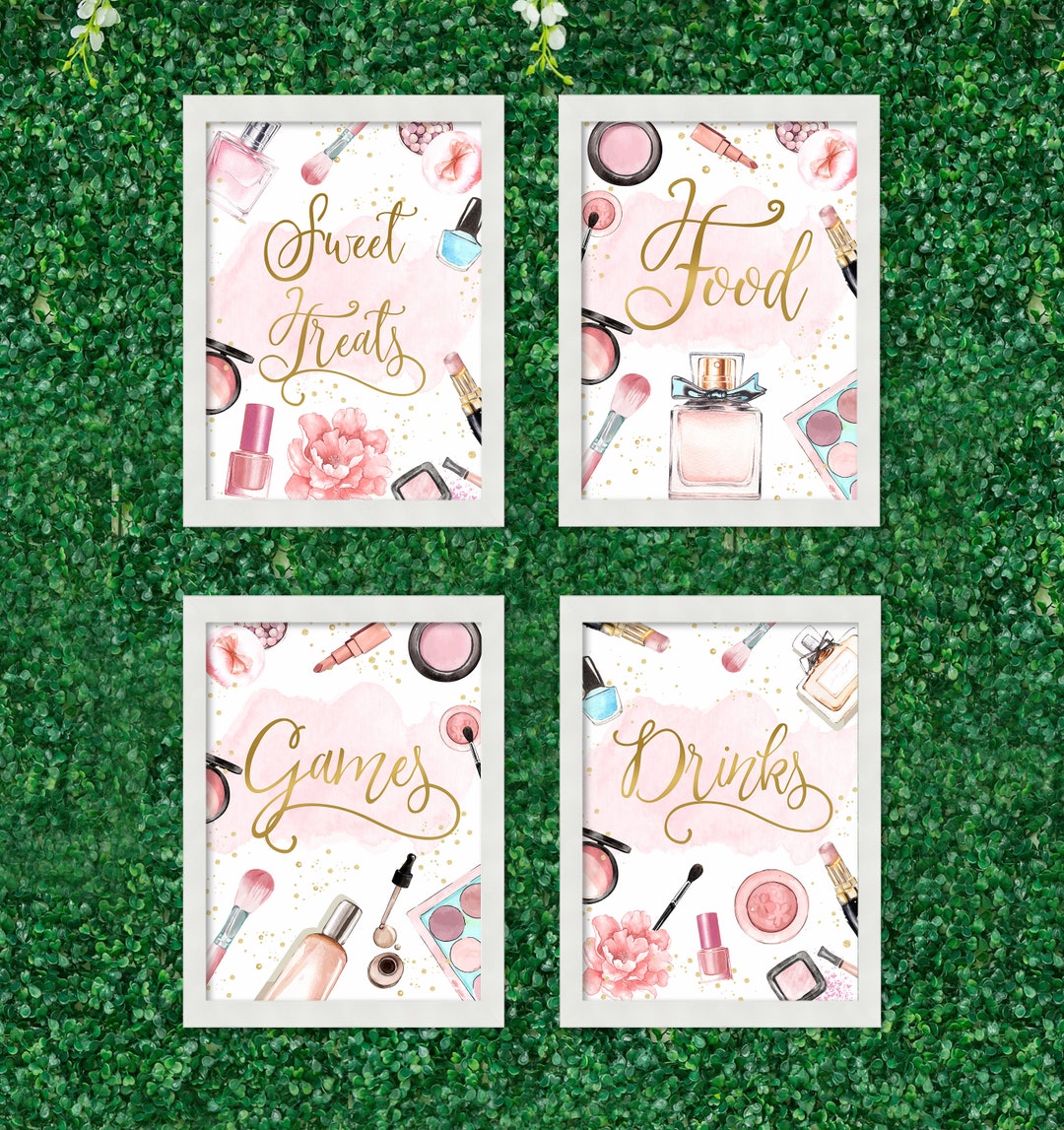 SPA Birthday Signs Makeup Sign, Spa Party Posters, Spa Favors Sign, Spa ...