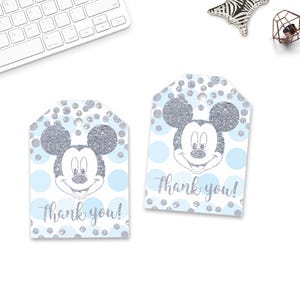 MICKEY MOUSE Favor Tag Printable, Mickey Mouse Label Thank You Gift ...