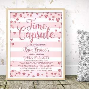 Time Capsule Sign, Time Capsule Poster, 1st Birthday Party Invitation ...