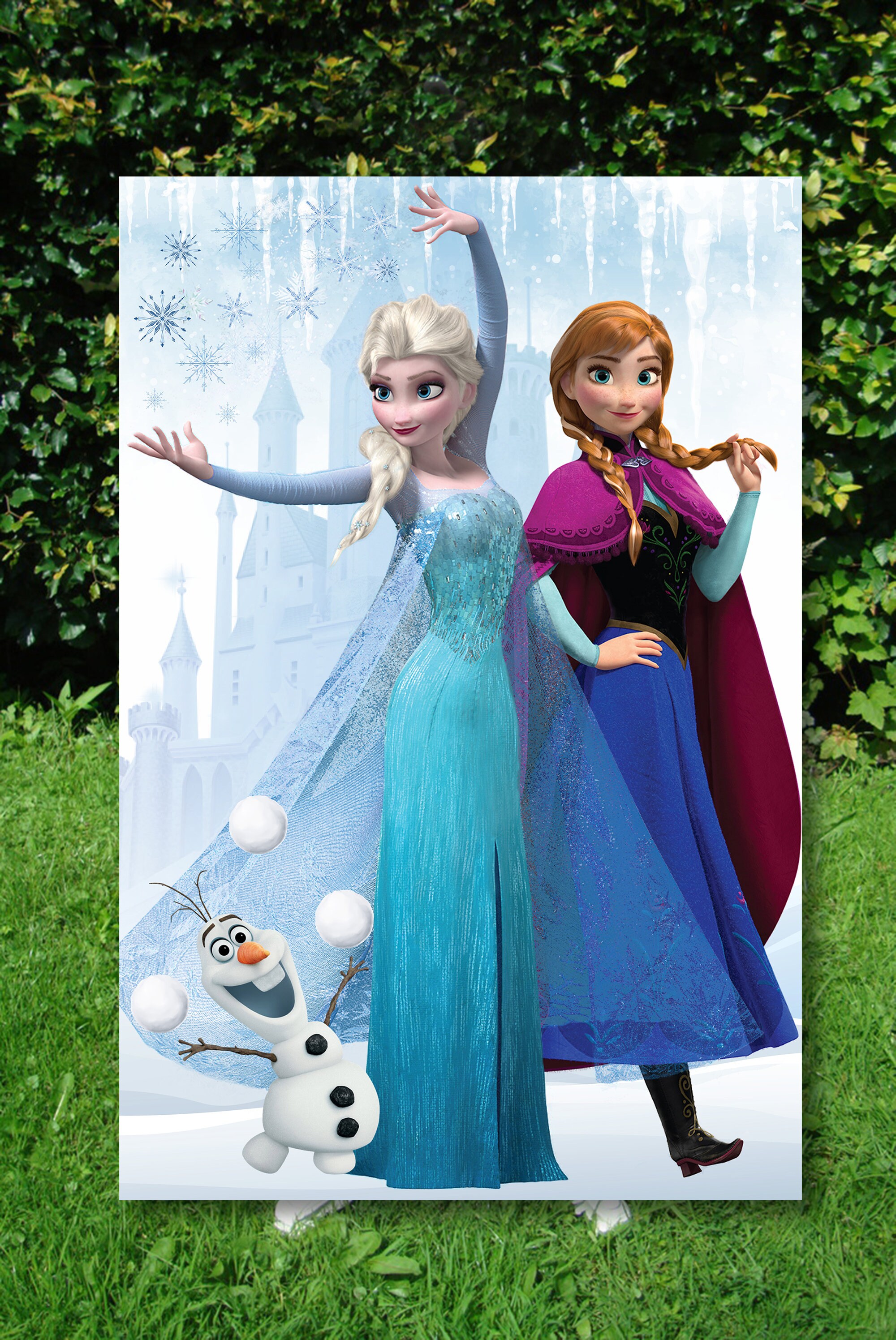 Frozen Face in Hole Backdrop | Elsa and Anna Photo Prop Board | Frozen ...