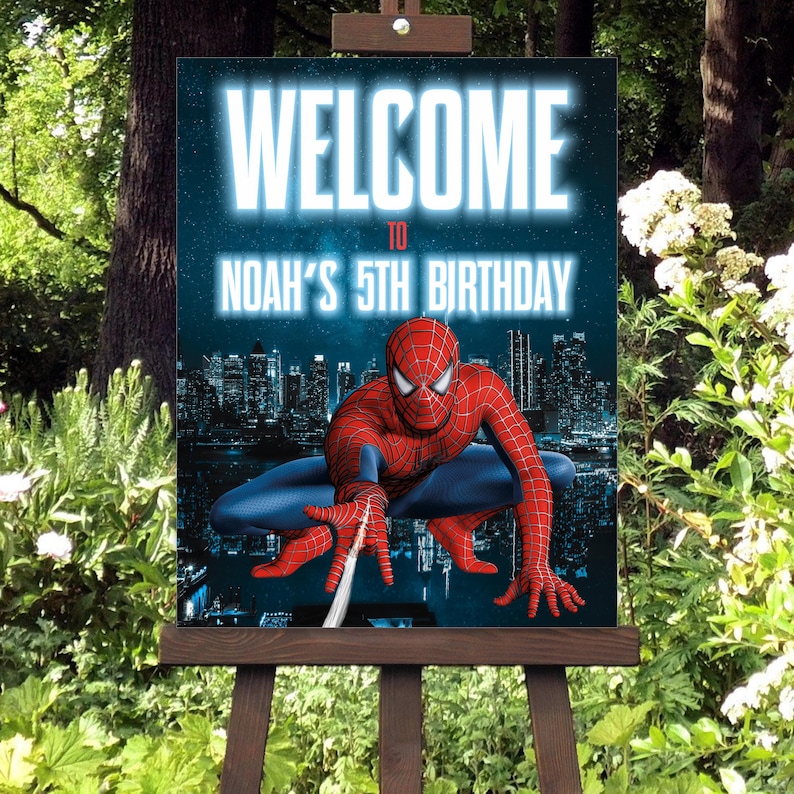 Custom Spiderman Welcome Sign | Superhero Party Poster (digital File ...