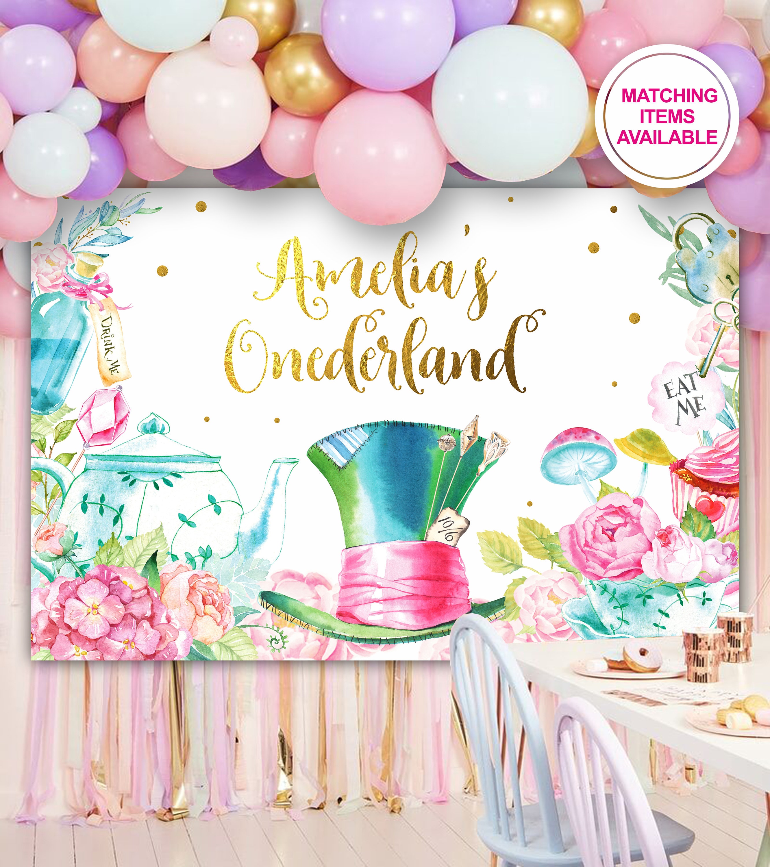 ALICE IN WONDERLAND Wall Backdrop Alice in Wonderland Wall - Etsy