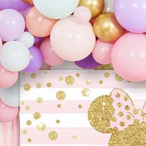 Minnie Mouse Backdrop, Minnie Mouse PDF Wall Decal, Minnie Mouse ...