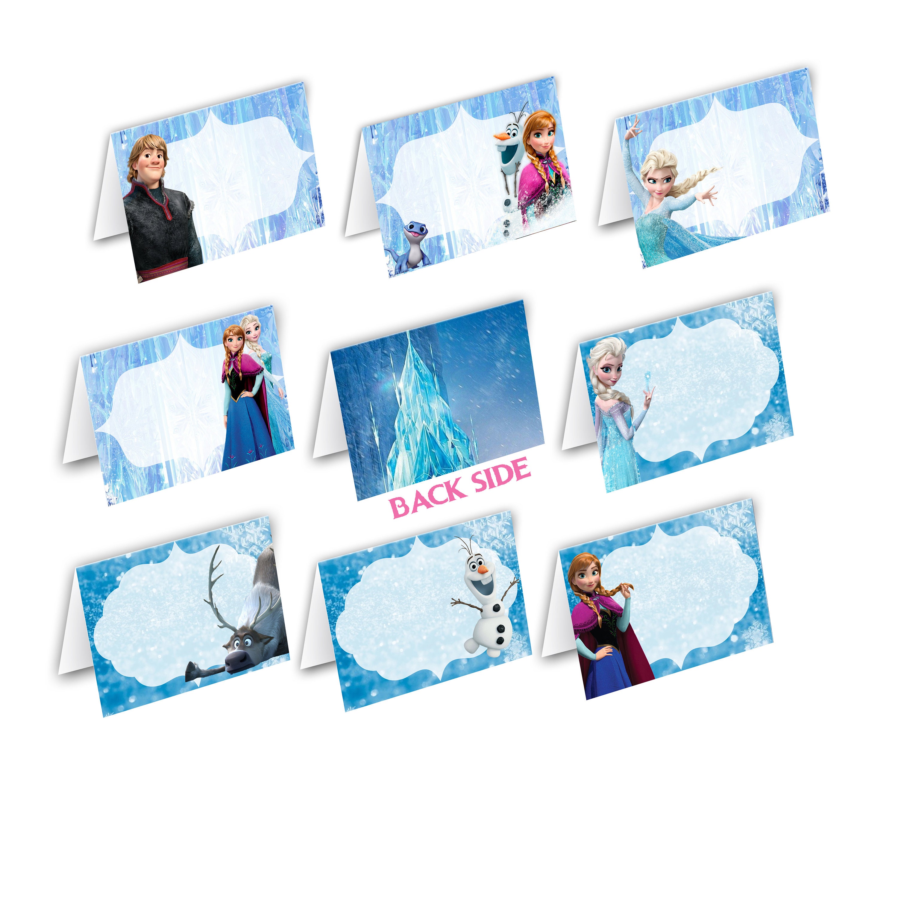 Frozen Editable Table Tents | Party Food Labels Place Cards | Frozen ...