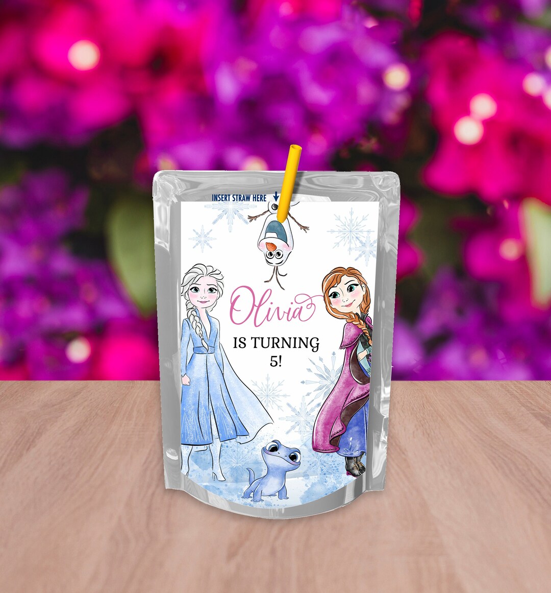 Frozen Capri Sun Label | Elsa and Anna Juice Pouch Sticker | Custom ...