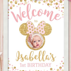 Minnie Mouse Welcome Sign Birthday Party Welcome Poster, Custom ...
