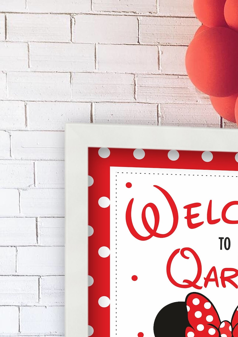 MINNIE MOUSE Custom Welcome Sign Birthday Party 1st 2nd - Etsy