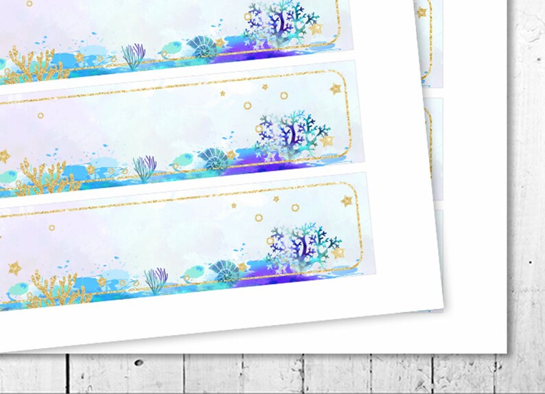 Mermaid Water Bottle Labels Mermaid Party Labels Invitation | Etsy