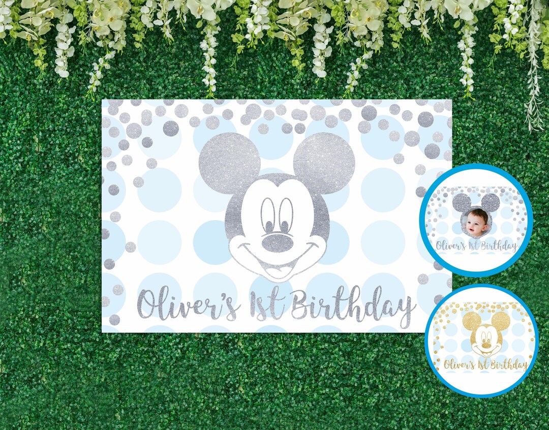 MICKEY MOUSE BACKDROP Birthday Party Decor, Printable Mickey Mouse Wall ...